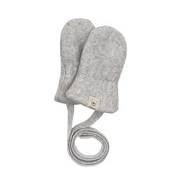Fäustlinge MaxiMo, Baby, Gr. 12M, grau (graumeliert), Fleece;gefüttert;elastisch, Baumwolle, meliert, Handschuhe, Baumwolle, Elastisch, Halteband, ohne Daumen