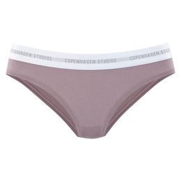 Bikinislip Copenhagen Studios, Damen, Gr. L (40), mauve, Single Jersey, Obermaterial: 50% Modal (TENCEL™), 45% Baumwolle, 5% Elasthan (LYCRA), unifarben mit Farbeinsatz, körpernah, Unterhosen, mit elastischem Logobund