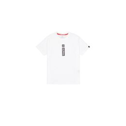 T-Shirt Alpha Industries "Alpha Puff Print T-Shirt", Herren, Gr. L, weiß, Obermaterial: 100% Baumwolle, Shirts