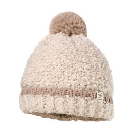Bommelmütze MaxiMo, Kinder, Gr. 47, beige (beigemeliert), Strick, Wollmischung, mehrfarbig, Mützen, wärmend, Grobstrick, gefüttert, hoher Wollanteil