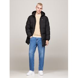 Steppjacke Tommy Jeans "TJM ESSENTIAL DOWN PARKA", Herren, Gr. L, schwarz, Web, Obermaterial: 100% Polyester, Basic normal, elastischer Bund, Jacken, Daunenjacke, Übergangsjacke mit Kapuze