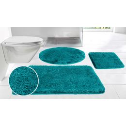Möve Badematte MÖVE "Superwuschel, Badvorleger, Badezimmer Teppich" Gr. 7, lagoon, H:40mm, Polyester, Badematten, Mikrofaser-Badematte, Badteppich, rechteckig, rund & als 3-tlg. Set