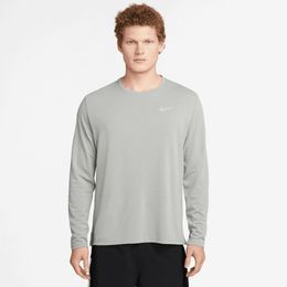 Laufshirt Nike "M NK DF UV MILER TOP LS", Herren, Gr. L, grau fog, particle grau, reflective silv, Obermaterial: 100% Polyester, normal, Shirts