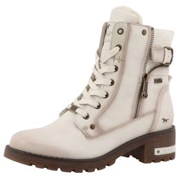 Winterstiefelette Mustang Shoes "Haukea", Damen, Gr. 37, weiß (sanftes weiß), Lederimitat, used, Schuhe, Winterstiefelette, Boots mit Innenreißveschluss