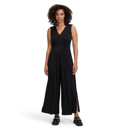 Overall Cartoon "Damen Jumpsuit mit weitem Bein", Damen, Gr. 34, schwarz, Obermaterial: 95% Polyester, 05% Elasthan., tailliert, V-Ausschnitt, Overalls, Design