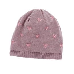 Beanie MaxiMo, Jungen, Gr. 47/49, lila (elderberry), Strick, Materialmix, Mützen, Wollanteil, Feinstrick, gefüttert, Glitzer Details