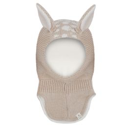 Schlupfmütze MaxiMo, Kinder, Gr. 47, beige (beigemeliert), Strick, Materialmix, Mützen, mit Öhrchen, wärmend, elastisch, Strick, gefüttert