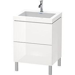 Duravit L-Cube Waschtisch-Unterschrank LC6936N1818 60 x 48 cm, ohne Hahnloch, weiß matt, 2 Auszüge, bodenstehend