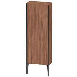 Duravit XViu Halbhochschrank XV1316RB279 50x133x24cm, 1 Tür, schwarz matt, Anschlag rechts, nussbaum natur