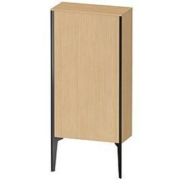 Duravit XViu Halbhochschrank XV1306RB230 50x24x89cm, schwarz matt, Tür rechts, Eiche natur