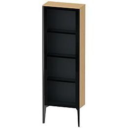Duravit XViu Halbhochschrank XV1366LB230 50x24x133cm, Glastür, schwarz matt, Tür links, Eiche natur