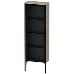 Duravit XViu Halbhochschrank XV1366LB275 50x24x133cm, Glastür, schwarz matt, Tür links, leinen