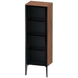 Duravit XViu Halbhochschrank XV1368LB279 50x36x133cm, Glastür, schwarz matt, Tür links, nussbaum natur