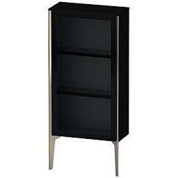 Duravit XViu Halbhochschrank XV1361RB140 50x24x89cm, Glastür, champagner matt, Tür rechts, schwarz hochglanz