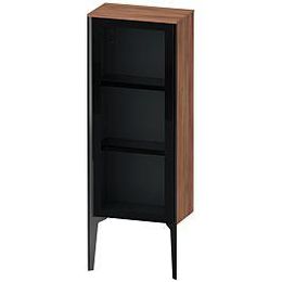 Duravit XViu Halbhochschrank XV1360LB279 40x24x89cm, Glastür, schwarz matt, Tür links, nussbaum natur