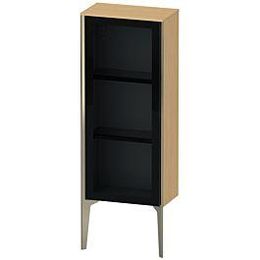 Duravit XViu Halbhochschrank XV1360LB130 40x24x89cm, Glastür, champagner matt, Tür links, Eiche natur
