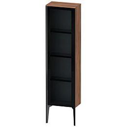 Duravit XViu Halbhochschrank XV1365RB279 40x24x133cm, Glastür, schwarz matt, Tür rechts, nussbaum natur