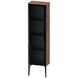 Duravit XViu Halbhochschrank XV1365LB279 40x24x133cm, Glastür, schwarz matt, Tür links, nussbaum natur