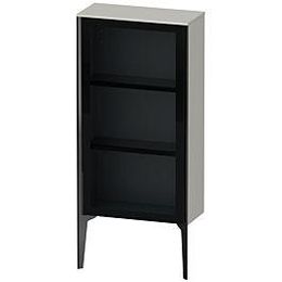 Duravit XViu Halbhochschrank XV1361LB207 50x24x89cm, Glastür, schwarz matt, Tür links, betongrau matt