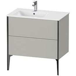 Duravit XViu Waschtisch-Unterschrank XV44860B207 81x48x59,4cm, 2 Auszüge, Becken links, schwarz matt, betongrau matt