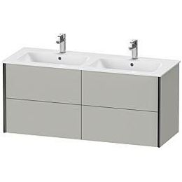 Duravit XViu Waschtisch-Unterschrank XV41290B207 128x48x56cm, 4 Schubkästen, wandhängend, schwarz matt, betongrau matt