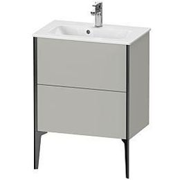 Duravit XViu Waschtisch-Unterschrank XV44880B207 61 x 59,4 x 39 cm, betongrau matt, 2 Auszüge, stehend, schwarz matt