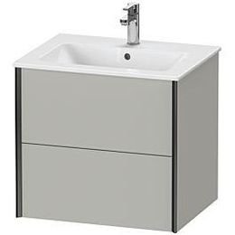 Duravit XViu Waschtisch-Unterschrank XV41250B207 61 x 56 x 48 cm, betongrau matt, 2 Schubkästen, wandhängend, schwarz matt