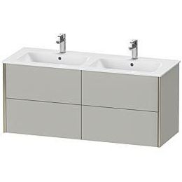 Duravit XViu Waschtisch-Unterschrank XV41290B107 128x48x56cm, 4 Schubkästen, wandhängend, champagner matt, betongrau matt
