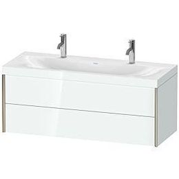 Duravit XViu Waschtisch-Unterschrank XV4618OB185C 120x48cm, 2 Schubkästen, champagner matt, Rahmen C, weiß hochglanz
