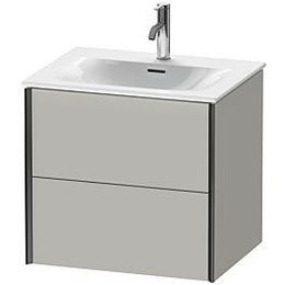 Duravit XViu Waschtisch-Unterschrank XV41320B207 61 x 55,7 x 48 cm, betongrau matt, 2 Schubkästen, schwarz matt