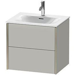 Duravit XViu Waschtisch-Unterschrank XV41320B107 61 x 55,7 x 48 cm, betongrau matt, 2 Schubkästen, champagner matt