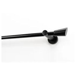 Gardinenstange Garesa "MOLIS", schwarz, L:480cm Ø:20mm, Holzwerkstoff, Metall, Gardinenstangen, Vorhanggarnitur, verlängerbar, Wandmontage, Keil, ohne Ringe