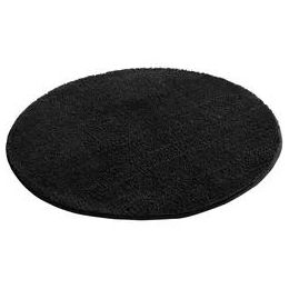 Badematte my home "Vanessa, Badvorleger, Badezimmer Teppich" Gr. 7, schwarz, H:10mm, Polyester, Badematten, Badteppich, weiche Haptik, unifarben
