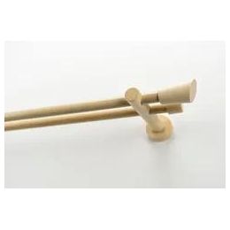 Gardinenstange Garesa "MOLIS", beige (natur), L:170cm Ø:20mm, Holzwerkstoff, Metall, Gardinenstangen, Vorhanggarnitur, verlängerbar, Wandmontage, Keil, ohne Ringe