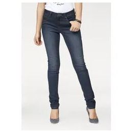 Slim-fit-Jeans Arizona "Curve-Collection", Damen, Gr. 42, N-Gr, blau (dunkel blau us), Jeans, Obermaterial: 99% Baumwolle, 1% Elasthan, schmal lang, Jeans, hohe Leibhöhe, Five-Pocket-Design, Zip-Fly