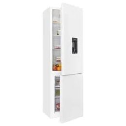 Exquisit Kühl-/Gefrierkombination "KGC265-70-WS-040D weiss", Energieeffizienz: D (A-G), silber (weiß), Rechtsanschlag, Kühlschränke, 260 Liter Nutzinhalt, Wasserspender, 4 Sterne Gefrieren
