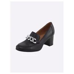 Pumps Heine, Damen, Gr. 37, schwarz, Glattleder, Leder, Schuhe