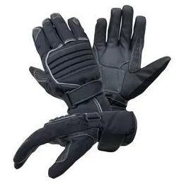 Motorradhandschuhe PROANTI Gr. XS, schwarz, Handschuhe, XS, Obermaterial: 40% Rindsleder, 40% Nylon, 15% Polyester, 5% Polyurethan. Innenfutter: 100% Polyester, für Regenwetter geeignet, wasserdicht