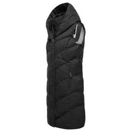 Steppweste Ragwear "Natalka Vest", Damen, Gr. XXL(44), schwarz, Außenmaterial: 100% Polyester, Innenfutter: 100% Polyester, Wattierung: 100% Polyester, gerade knielang, Westen, stylische, gesteppte Winterweste mit gefütterter Kapuze
