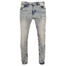 Bequeme Jeans Southpole "Southpole Herren Stretch Signature Denim", Herren, Gr. 30/32, Länge 32, blau (marble leuchtendestint), 73% Baumwolle, 25% Polyester, 2% Elasthan, Jeans