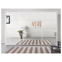 Schwebetürenschrank Rauch "Kleiderschrank Schrank Garderobe OTELI inkl. 3 Innenschubladen", weiß, B:323cm H:214cm T:68cm, Holzwerkstoff, Schränke, mit Spiegelfront und Passepartout optional mit Beleuchtung