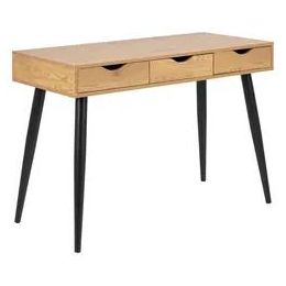 Schreibtisch Actona GROUP "Neptun", beige (, schwarz, schwarz), B:110cm H:77,1cm T:50cm, Tische, Schreibtisch, B&uuml;rotisch, Arbeitstisch, mit 3 Schubladen, Breite 110 cm