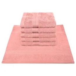 Seiftuch Dyckhoff "Siena", rot (rosenholz), B:30cm L:30cm, Frottier, Waschlappen, mit Bord&uuml;re