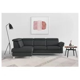 Sit & More Ecksofa SIT & MORE "Arngast L-Form", schwarz, B:245cm H:84cm T:194cm, Sofas, inklusive Kopfteilverstellung und Federkern