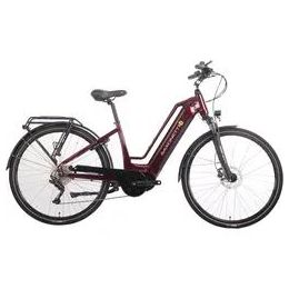 E-Bike SAXONETTE "Quantum Sport" Gr. 45, rot (bordeaux, schwarz), Elektrofahrräder, 45cm, 28 Zoll (71,12cm), Pedelec, Elektrofahrrad für Damen u. Herren
