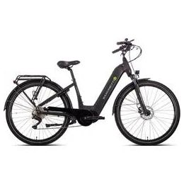 E-Bike SAXONETTE "Quantum Sport Wave" Gr. 50, schwarz (schwarz, schwarz), Elektrofahrräder, 50cm, 28 Zoll (71,12cm), Pedelec, Elektrofahrrad für Damen u. Herren