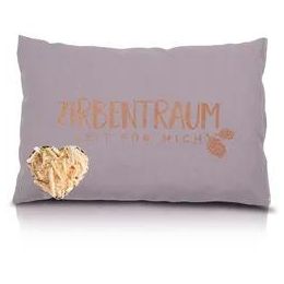 Zirbenkissen Herbalind "Zirbentraum in Anthrazit/Roségold 30x20 mit Reißverschluss - Gefüllt", rosa (violett, roségold), B:30cm H:7cm L:20cm, Baumwolle, Funktionskissen, mit hochwertigen Zirbenholzflocken 100% Baumwolle - Made in Germany