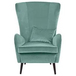 Sessel Home Affaire "Sallito, TV-Sessel, Ohrensessel mit", grün (mintgrün), B:76cm H:109cm T:85cm, Struktur Hahnentritt (67% Polypropylen, 33% Polyester), Samtoptik (100% Polyester), Fellimitat (100% Polyester), Samtcord (92% Polyester, 8% Polyamid), Struktur (100% Polyester), Struktur fein (100% Polyester), Sessel, Sessel mit Hocker Ohrensessel mit Hocker, Hocker, in vielen Bezugsqualitäten, auch