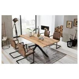 SIT-MÖBEL Esstisch SIT "Tops&Tables", schwarz (natur, schwarz, schwarz, natur), B:240cm H:76cm T:100cm, Tische, Tischplatte auf 4 cm aufgedoppelt