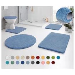 Badematte Kleine Wolke "RELAX" Gr. 14, blau (azur), H:30mm, Polyacryl, Badematten, Badteppich, Uni Farben, rechteckig, rund & als Set erhältlich